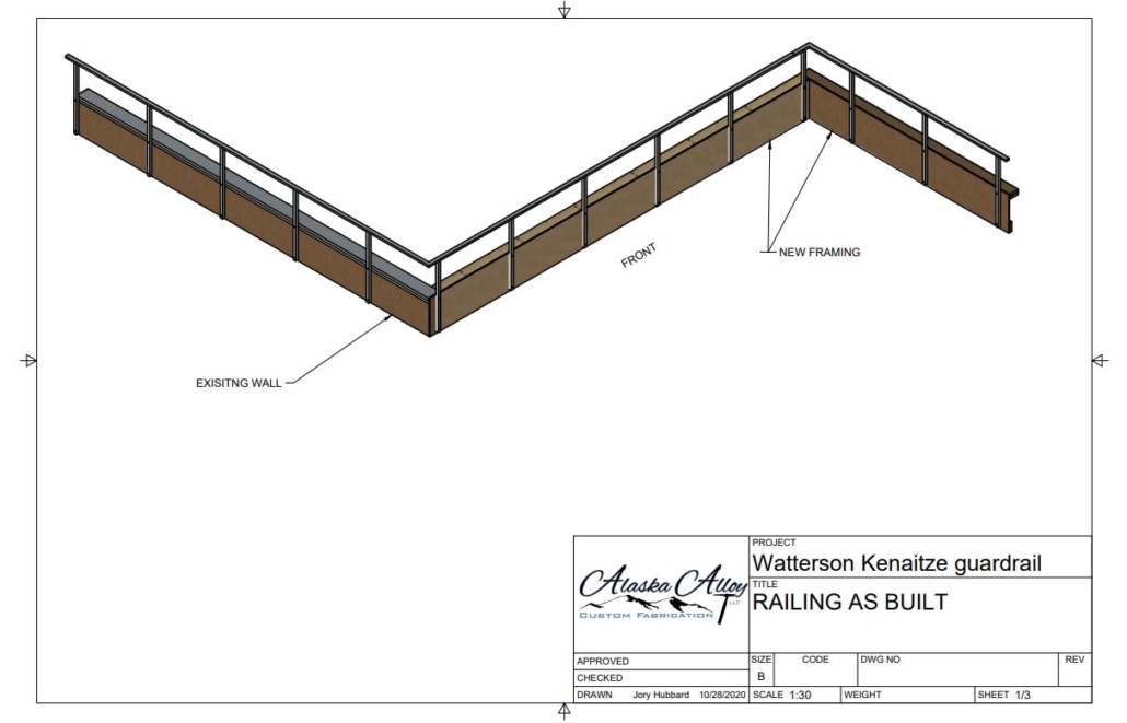 Kenaitze Tyotkas Elders Center Parapet Rail - Alaska Alloy